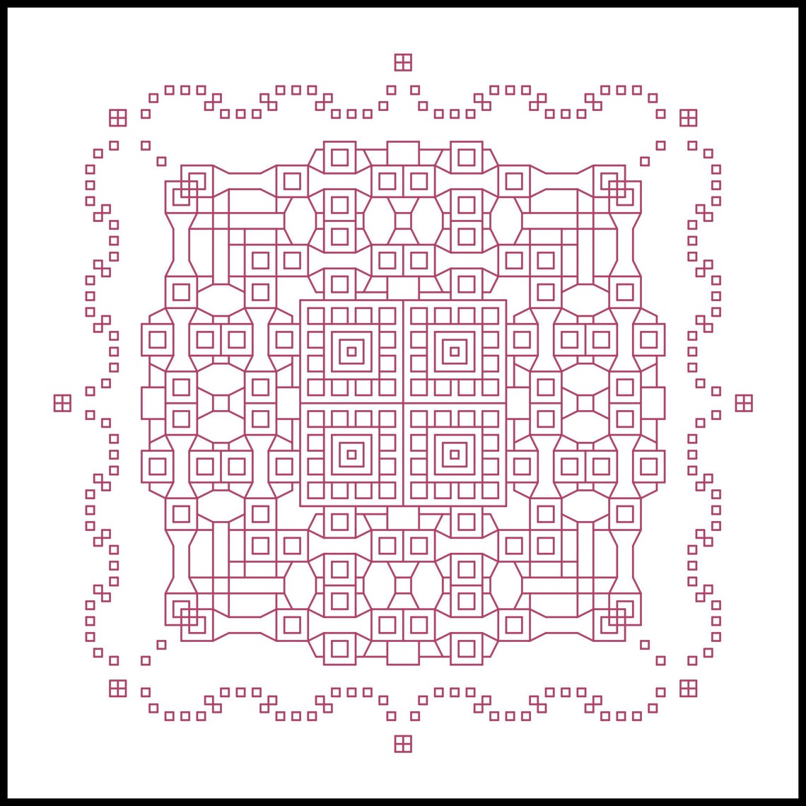 SQUARED AWAY Blackwork / Backstitch Pattern Counted Cross - Etsy