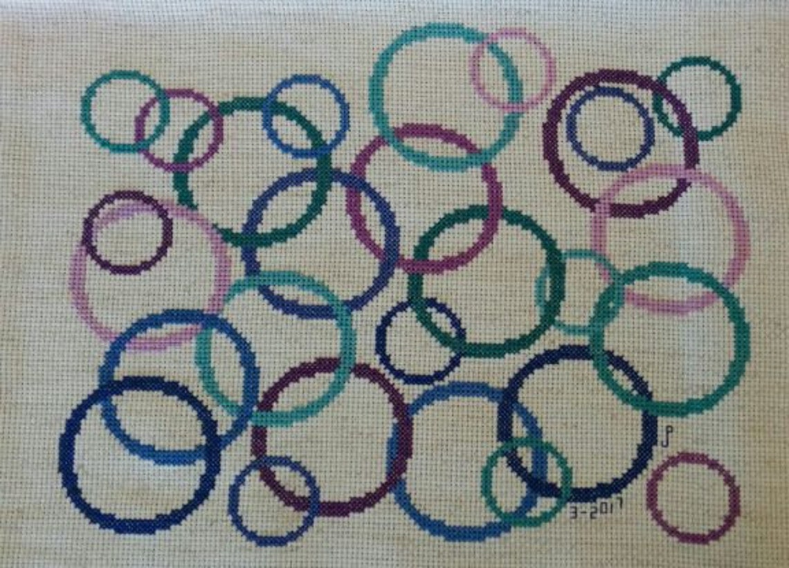 CIRCULAR Counted Cross Stitch Pattern / Chart Modern Circles, Geometric ...