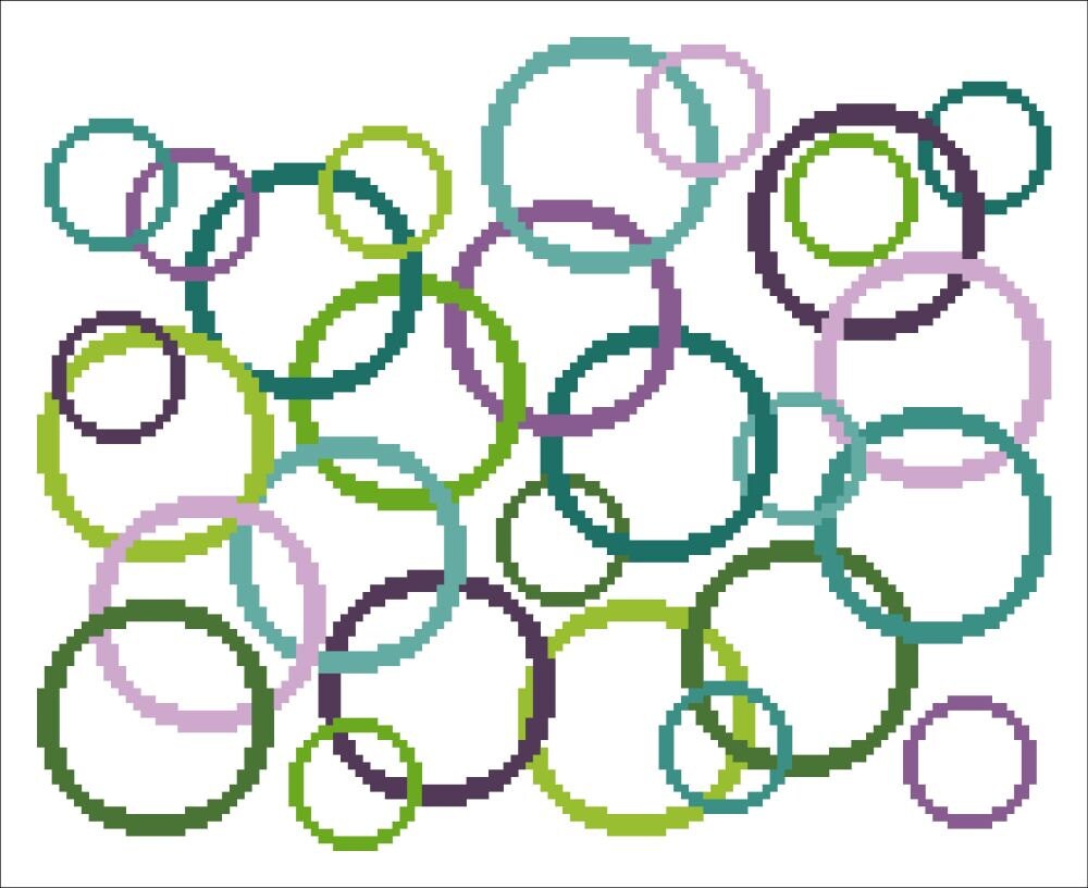 CIRCULAR Counted Cross Stitch Pattern / Chart - Modern Interlaced ...