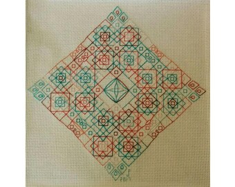 HIDDEN GEMS Blackwork / Backstitch / Pattern / Chart Counted | Etsy