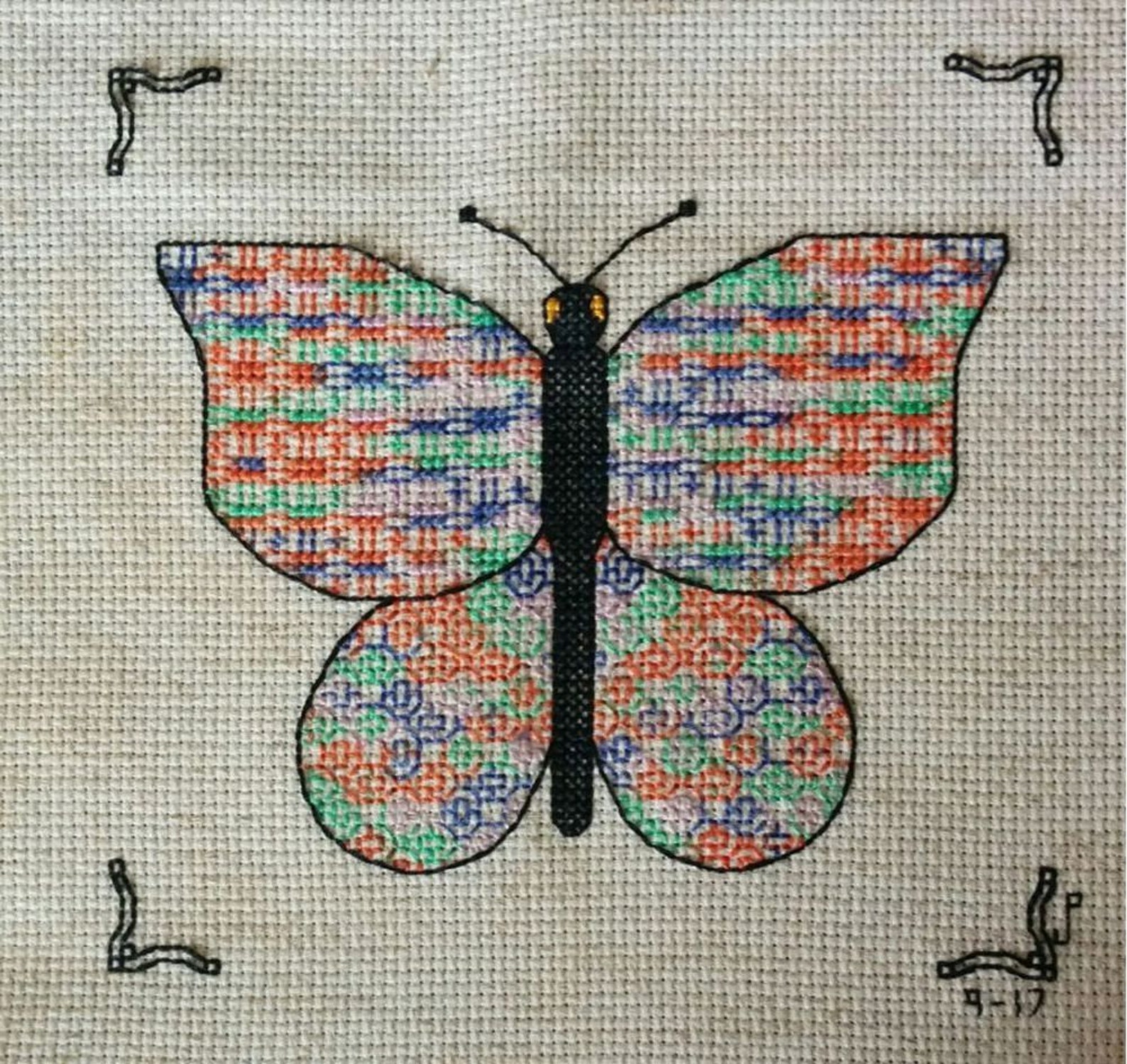 BLACKWORK BUTTERFLY 2 Blackwork / Backstitch / Counted Cross Stitch ...