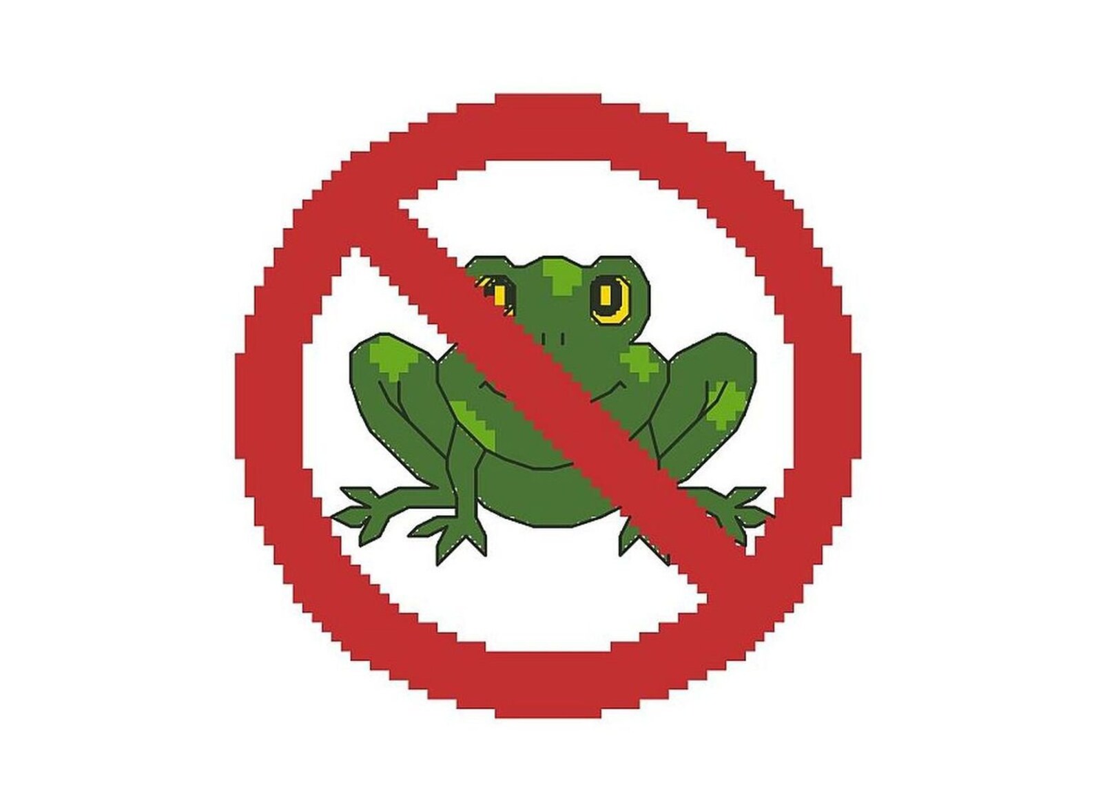 No Frogs Sign Counted Cross Stitch Pattern / Chart - NO FROGS ALLOWED ...