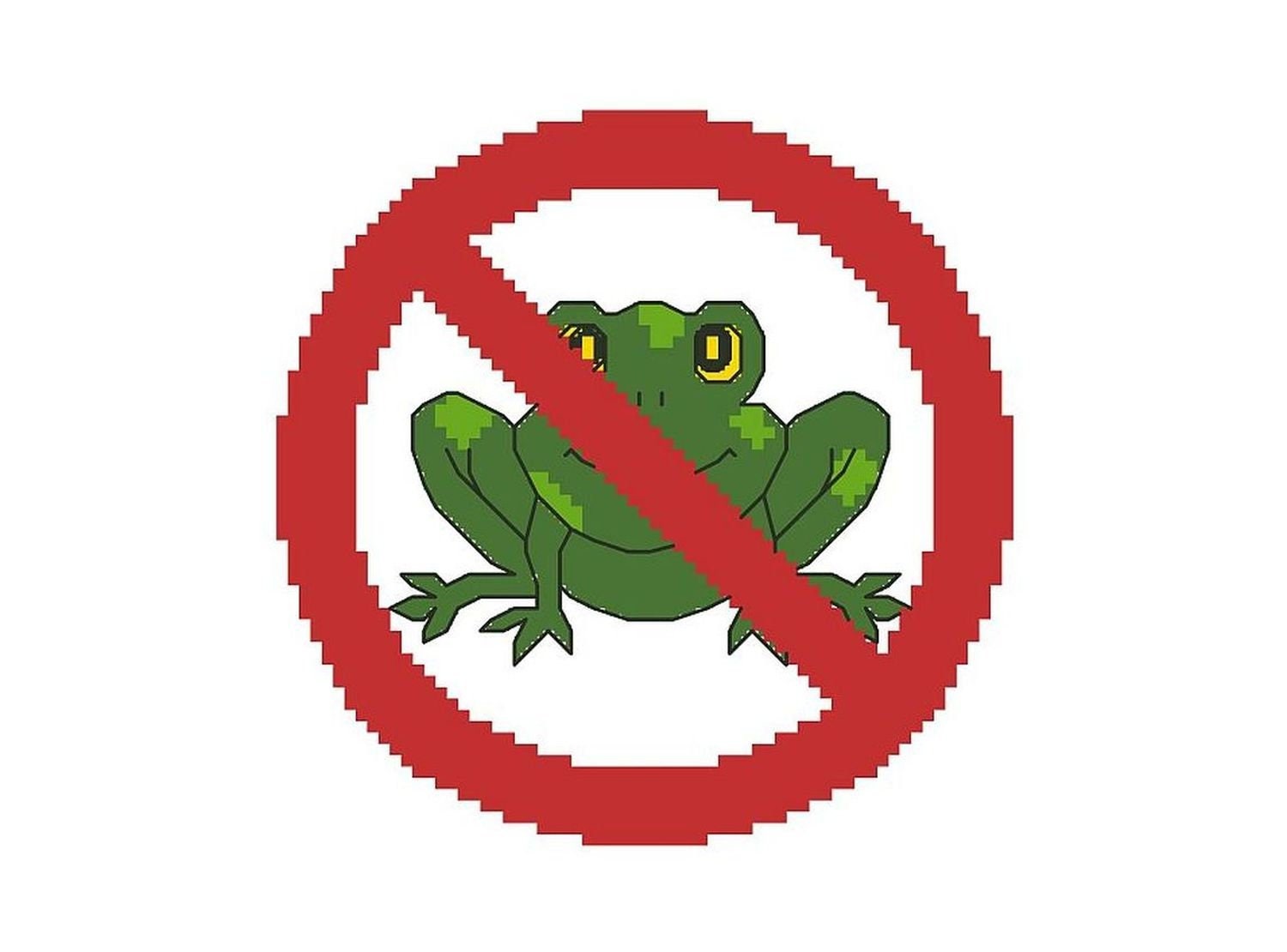 No Frogs Sign Counted Cross Stitch Pattern / Chart - NO FROGS ALLOWED ...