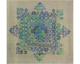 CRAZY PATCH Blackwork / Backstitch Pattern / Chart Counted | Etsy