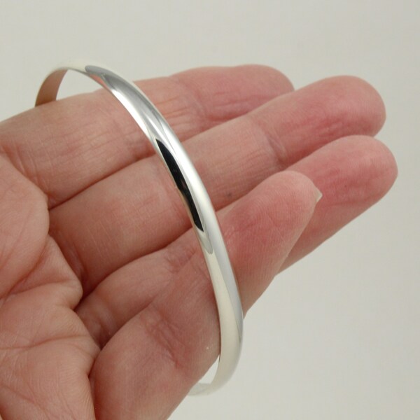 Wide Silver Bangle - Etsy