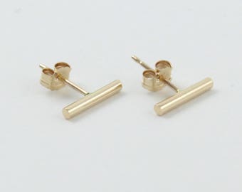 Gold Bar Studs | Etsy