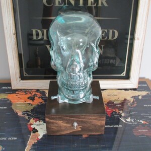 Recycled Glass Skull Lamp Frankenstein Edison Bulb Rocker Metalhead Mod ...