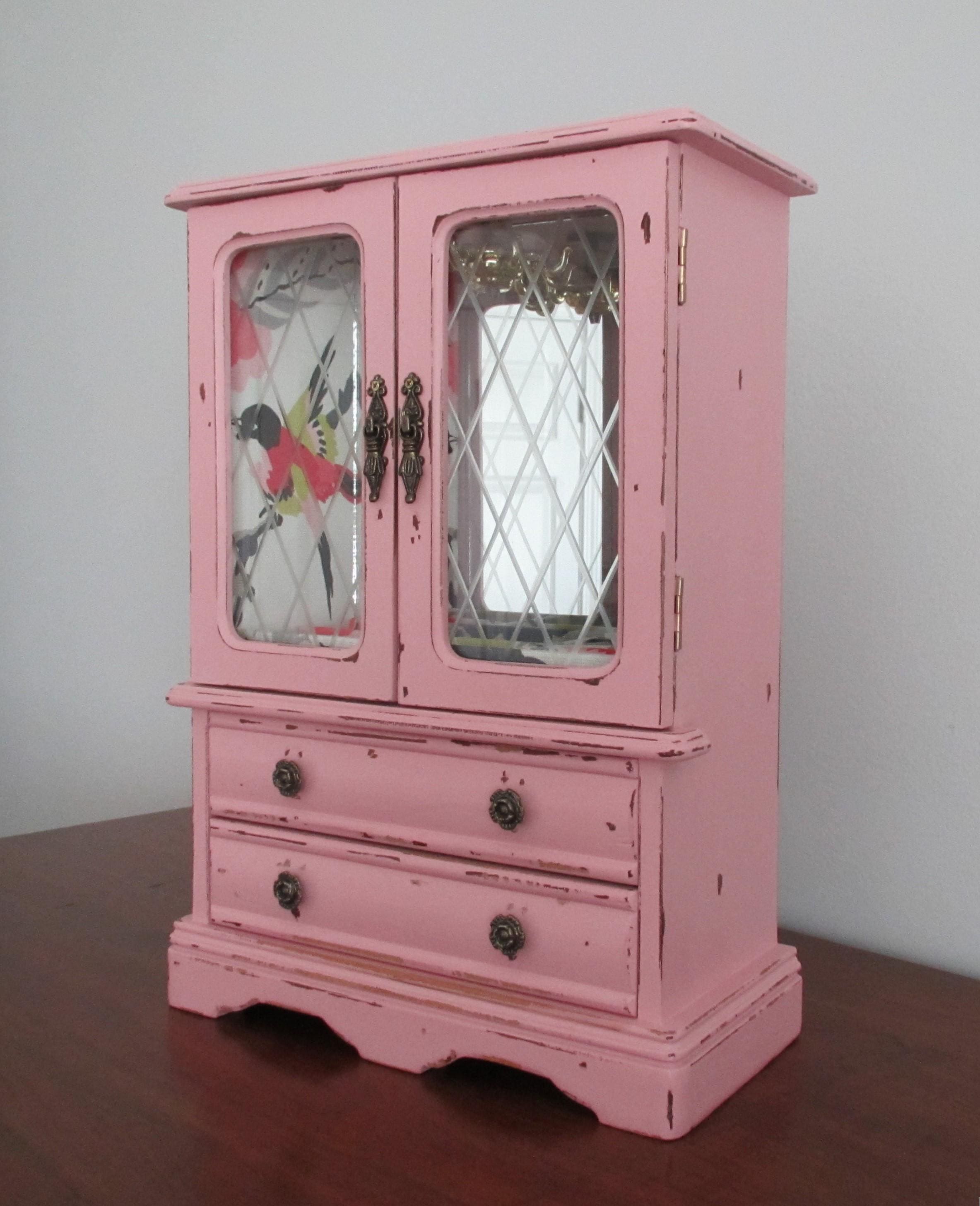 Pink jewelry armoire store
