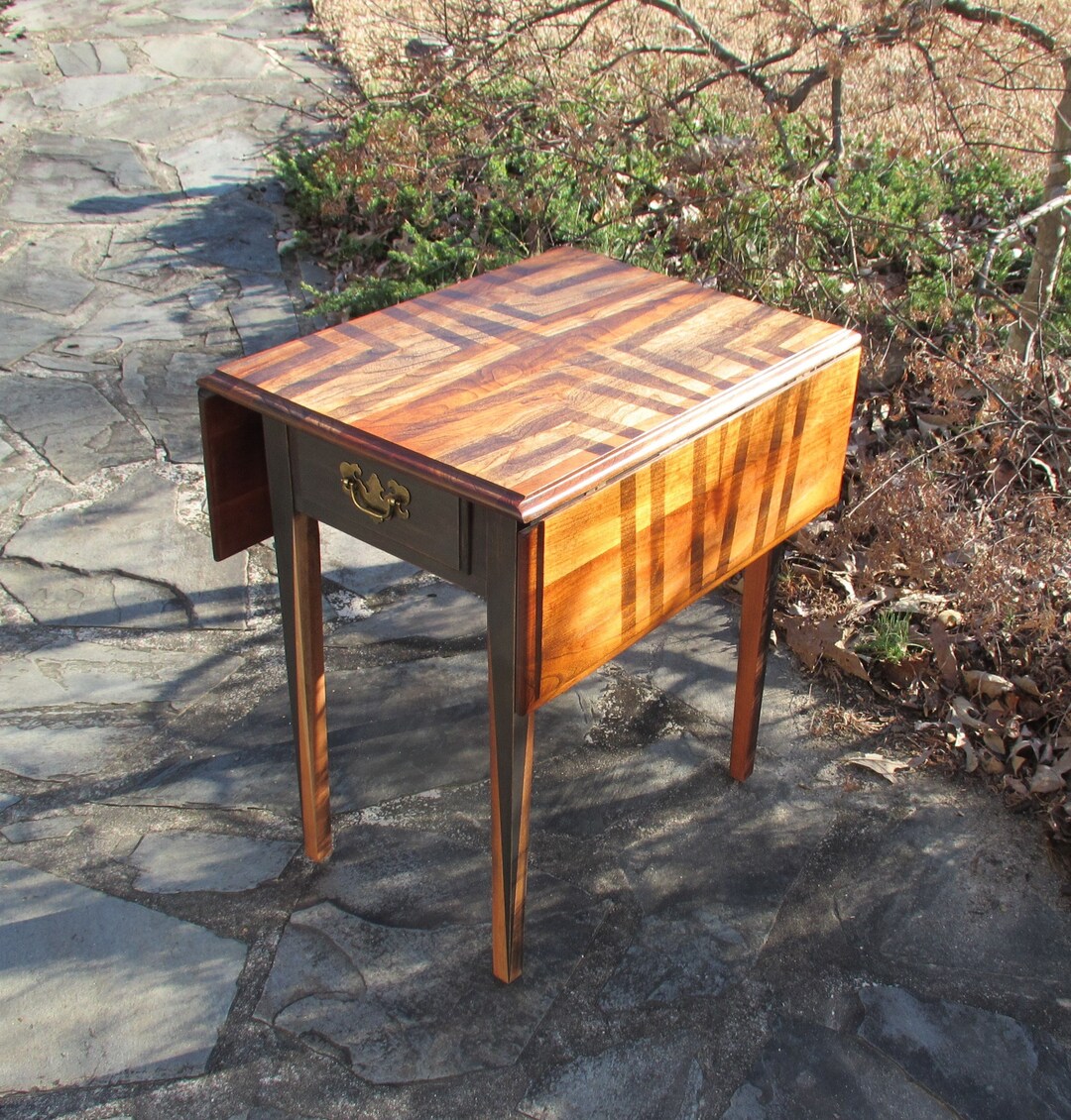 Vintage Solid Cherry Drop Leaf End Side Table Modern Farmhouse ...
