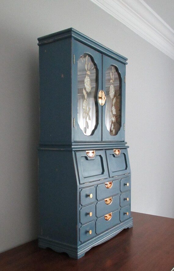 Vintage Commodore Rosalco Jewelry Armoire Box Chest O… - Gem