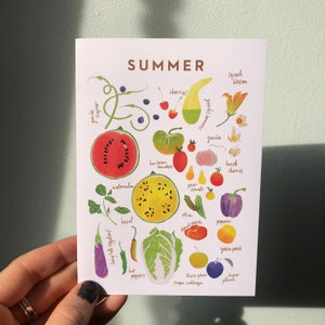 Seasonal Produce Greeting Cards - Etsy