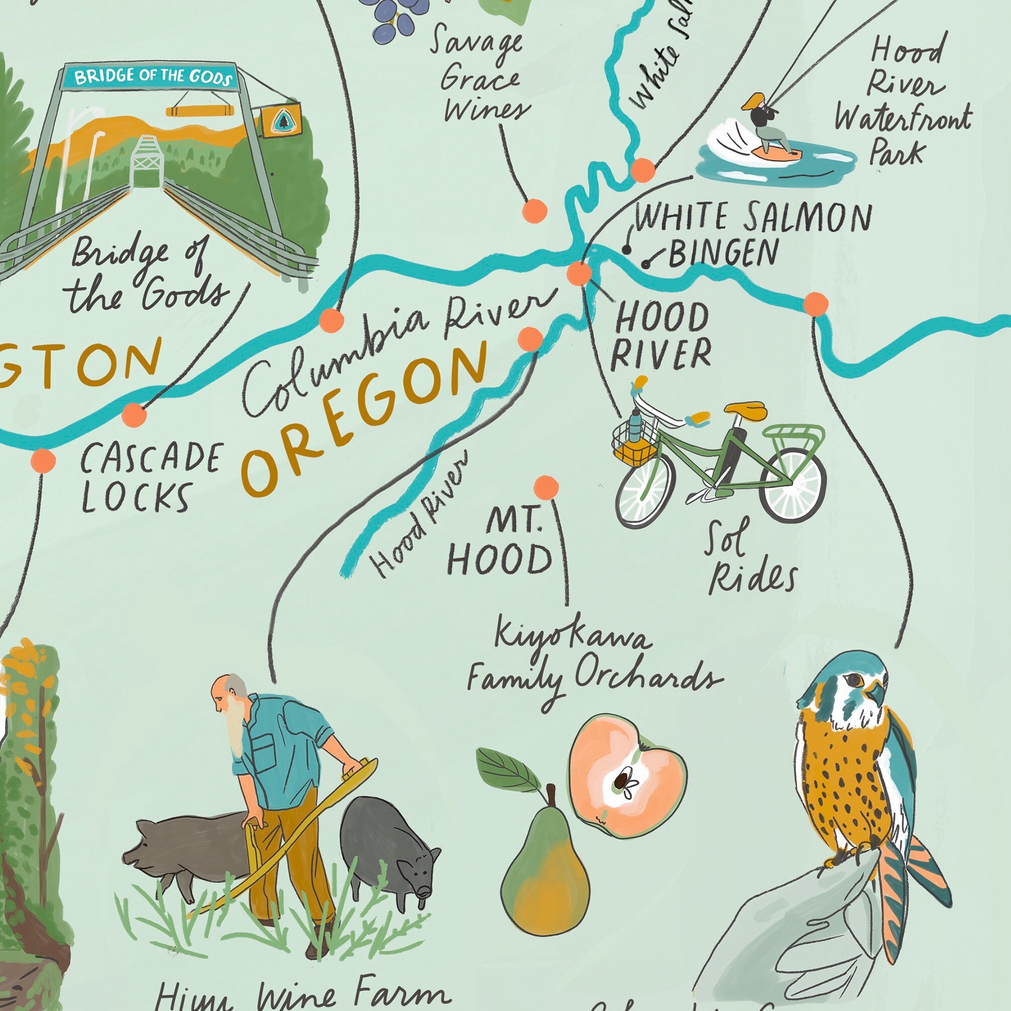 Pacific Northwest Map Print - Etsy