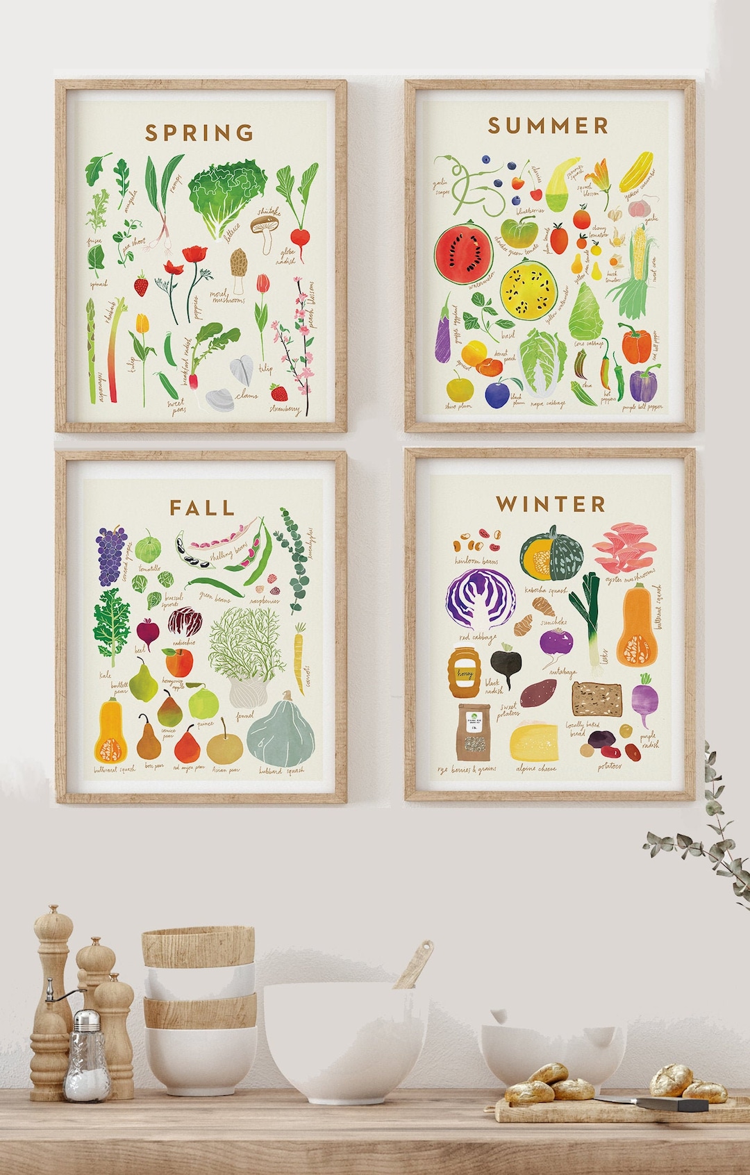 Digital Collection of 4 Seasonal Prints - Etsy