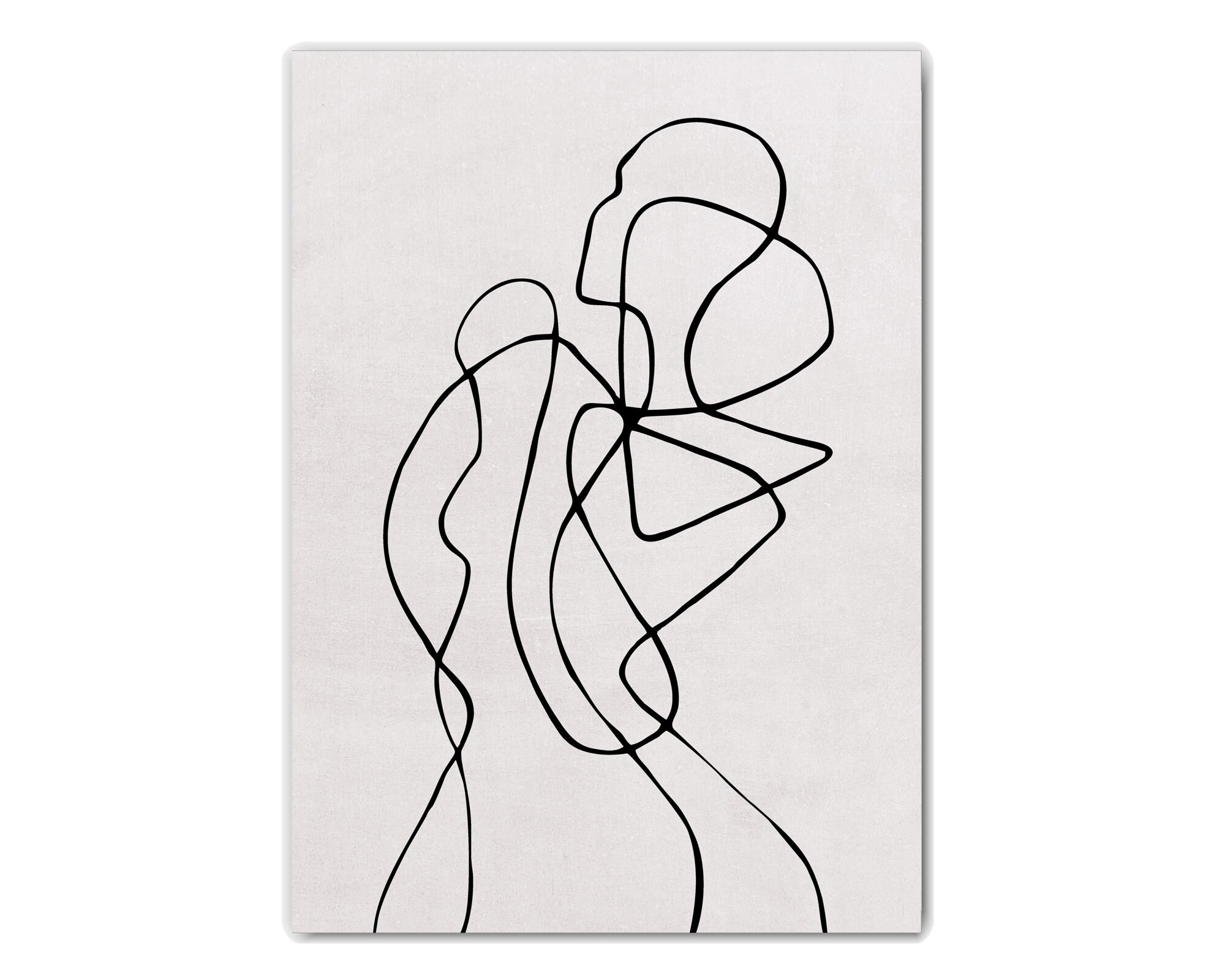 Grey Line Art Print Set of 3, Warm Grey Wall Art Set, Abstract Line Art ...