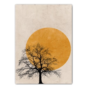 Sunset Silhouette Set of 2 Prints, Wall Art Set, Abstract Art Prints ...