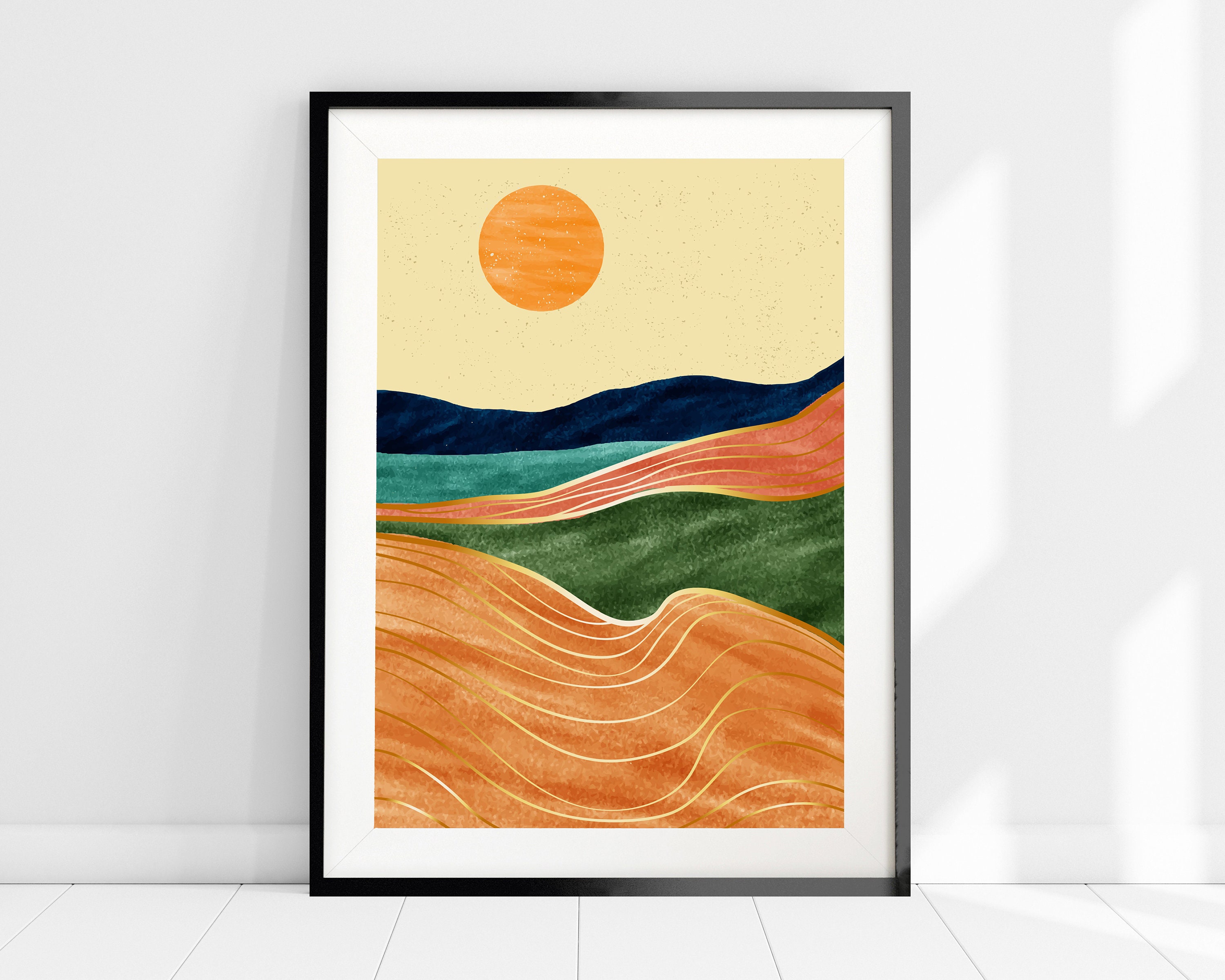Sunset In Hills Drawings