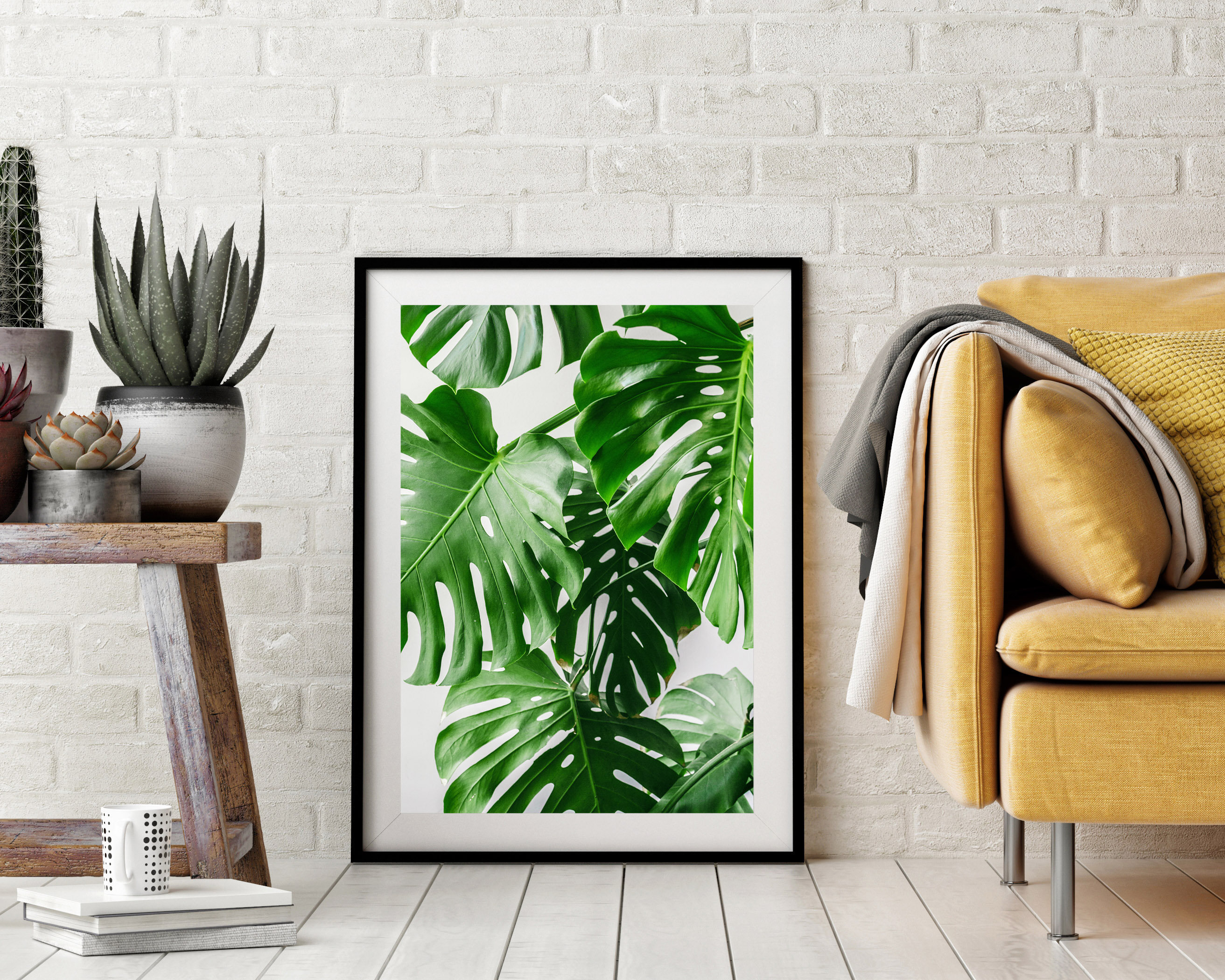 Monstera Plant Art Print Monstera Leaves Wall Art Tropical - Etsy