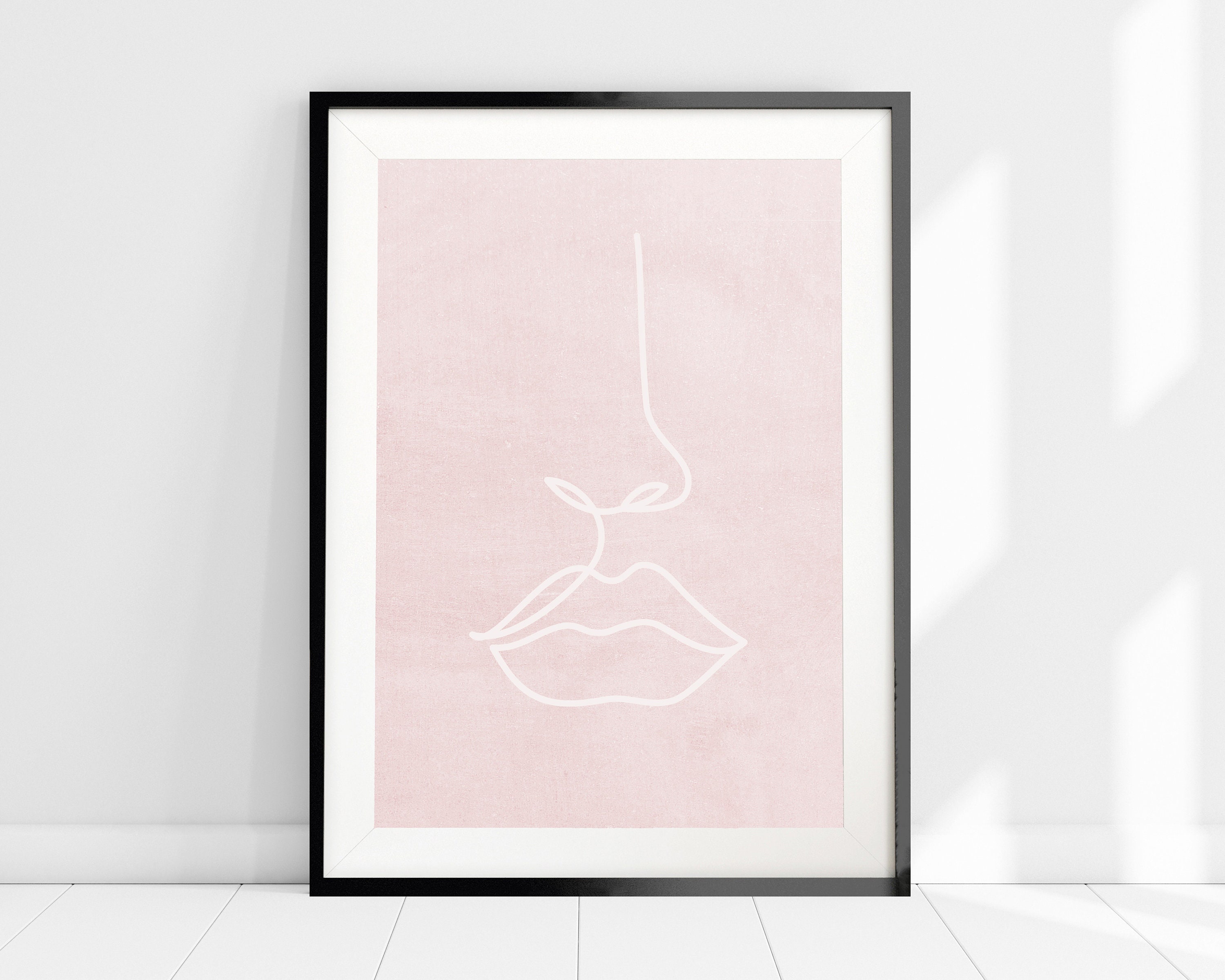 Blush Pink Feminine Line Drawing Face One Line Art Girls - Etsy
