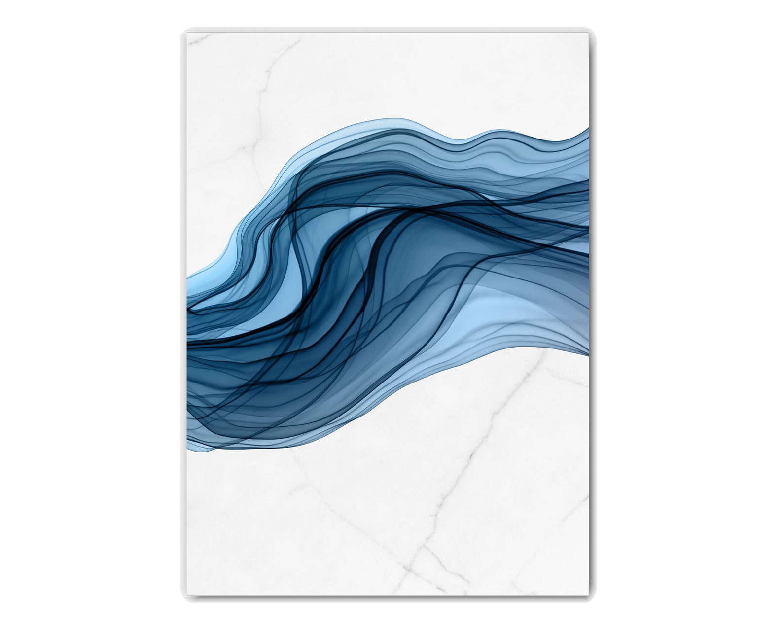 Abstract Blue Print Set of 3, Marble Fine Art Print, Minimalist Wall ...