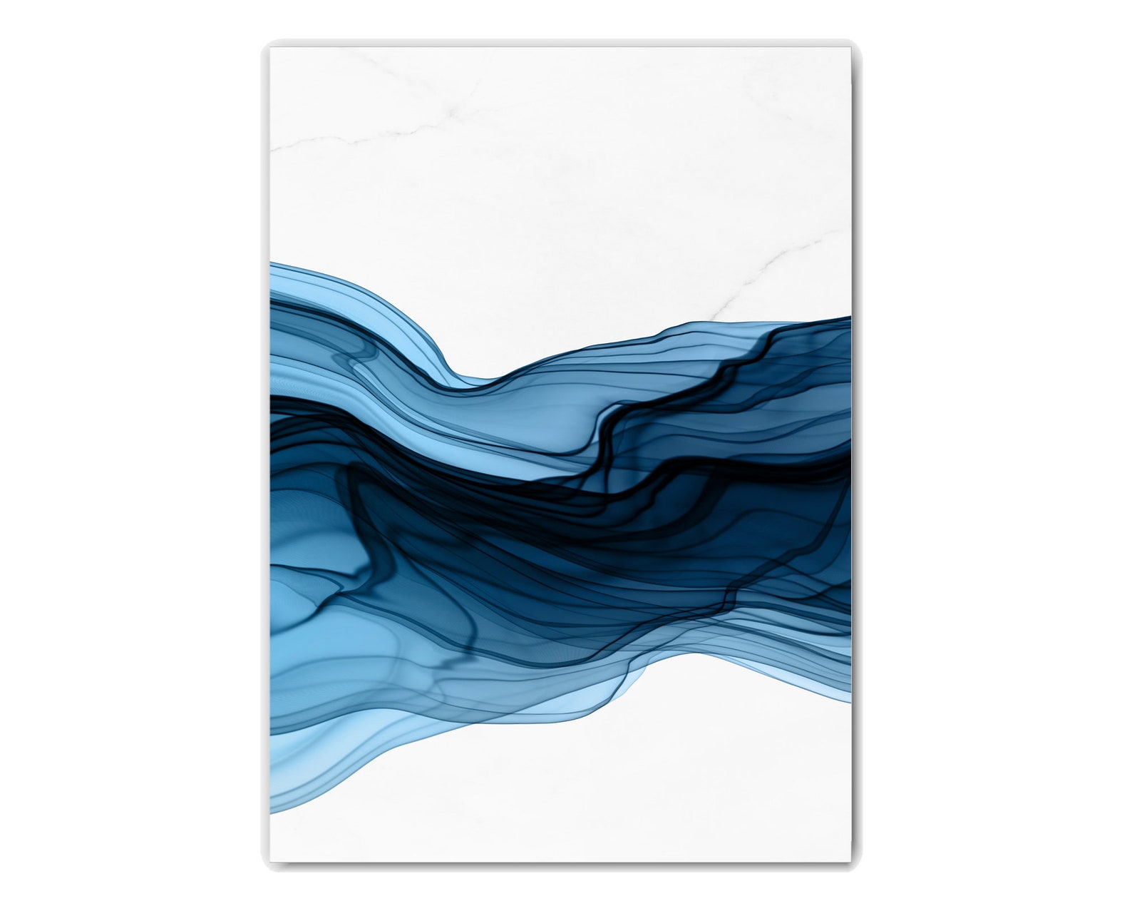 Abstract Blue Print Set of 3, Marble Fine Art Print, Minimalist Wall ...