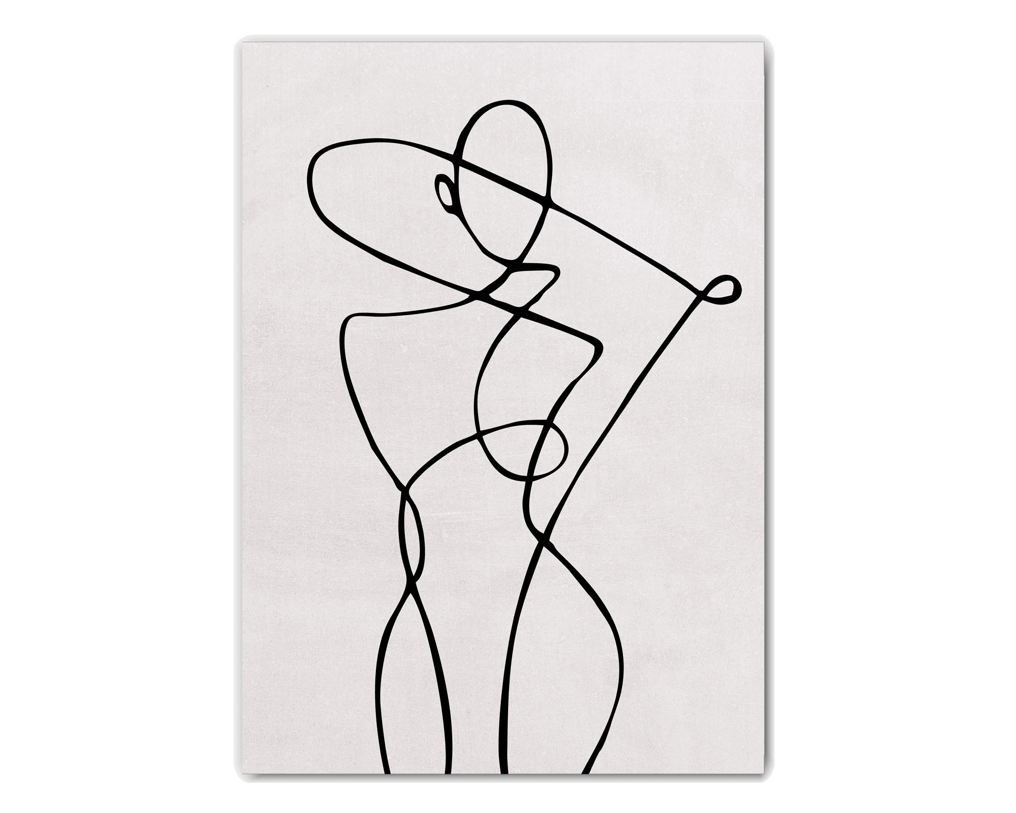 Grey Line Art Print Set of 3, Warm Grey Wall Art Set, Abstract Line Art ...