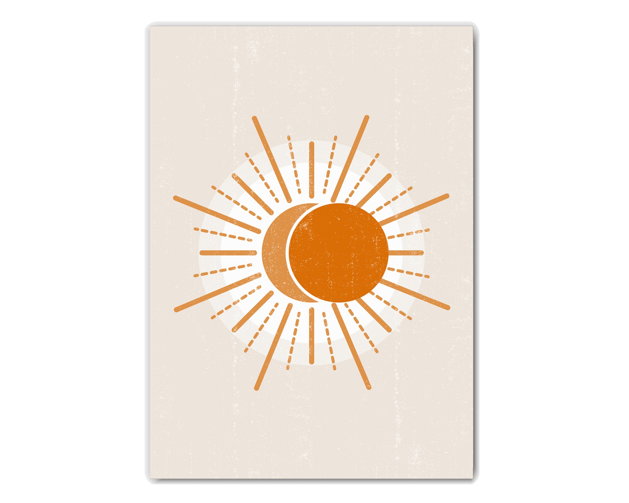 Orange Boho Sun Print Abstract Sun Print Burnt Orange and - Etsy
