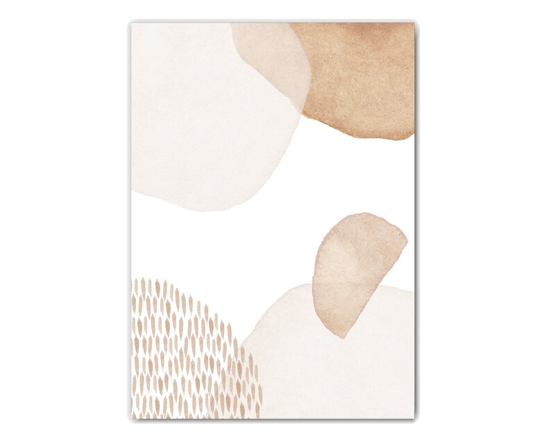 Beige Abstract Shapes Art Print Set, Neutral Minimalist Wall Art Set ...