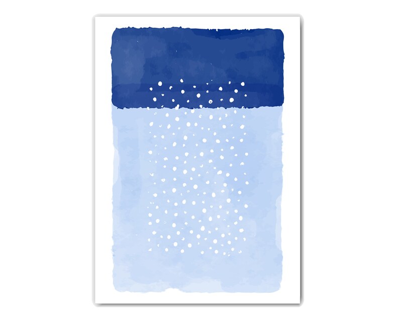 Abstract Light Blue and Grey Print Set of 3, Minimalist Wall Art Set of ...