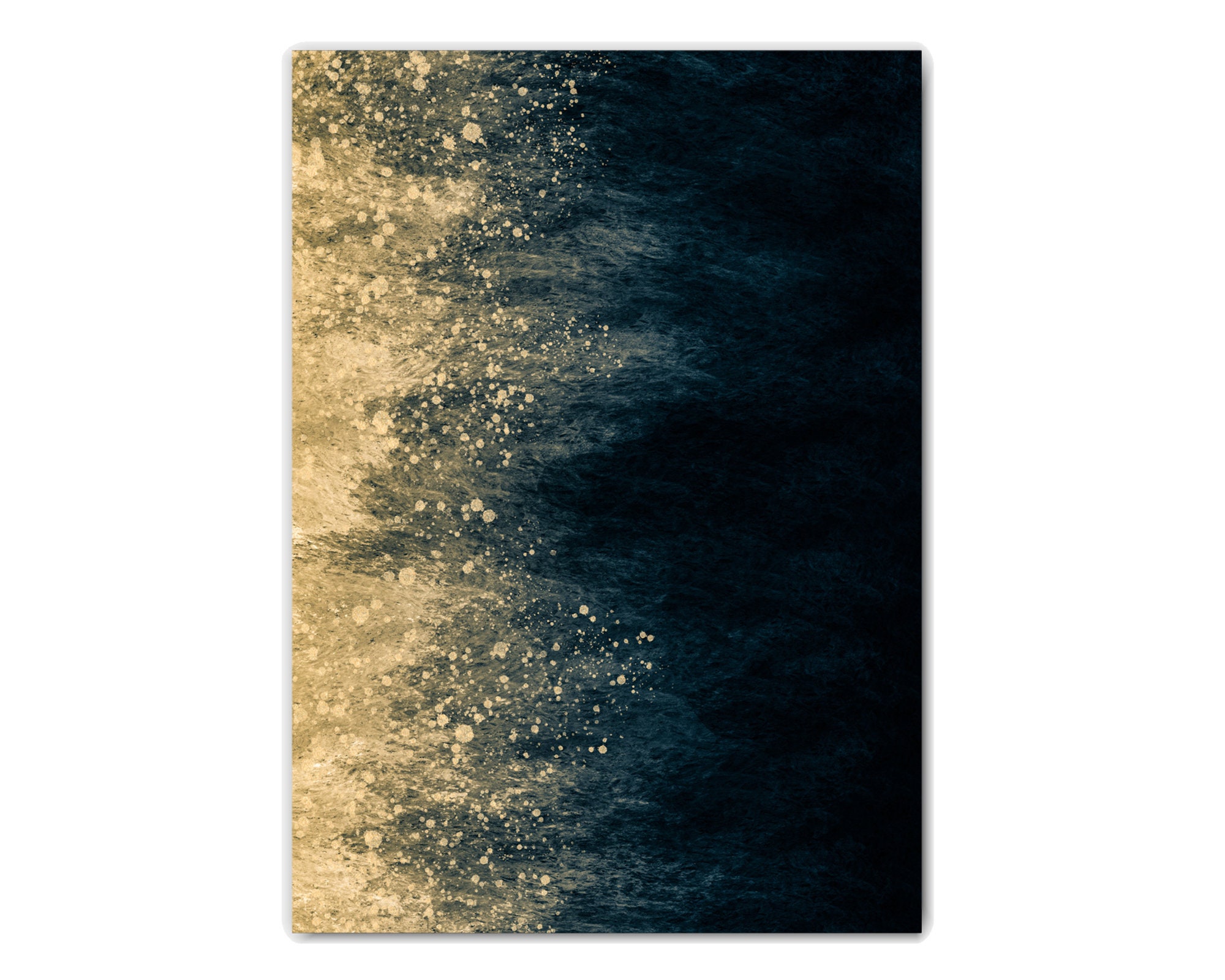 Dark Blue and Gold Abstract Art Print Navy Abstract Painting - Etsy