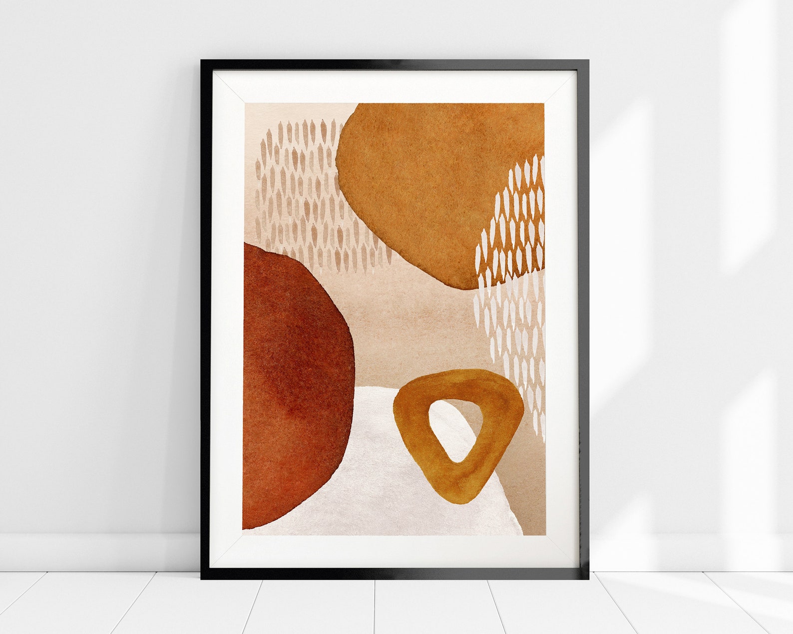 Burnt Orange Abstract Art Print Copper Geometric Print Boho - Etsy