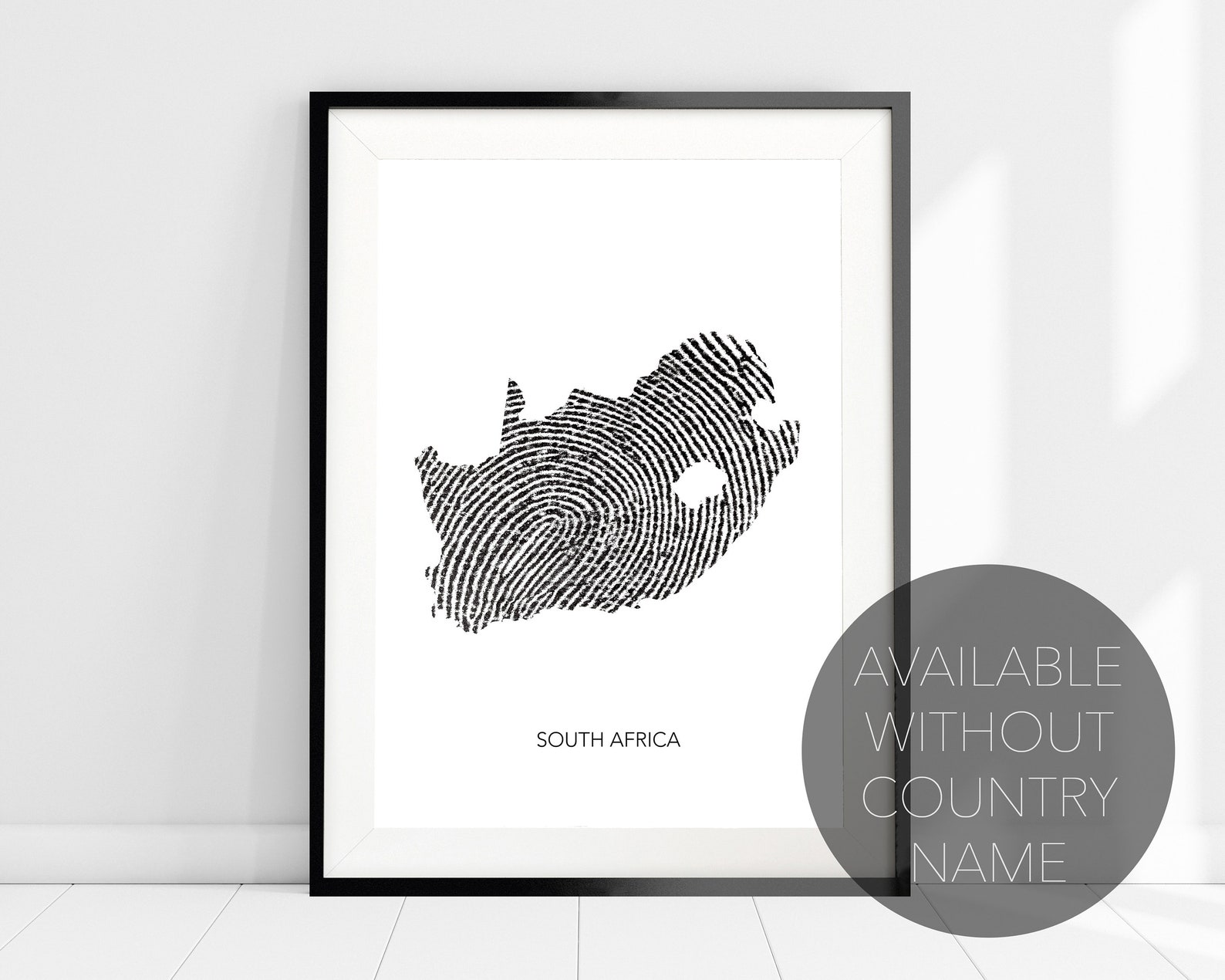 South Africa Map Fingerprint Art Print Poster Travel Print | Etsy