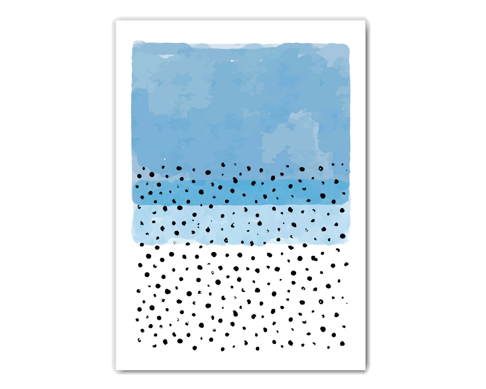 Blue Minimalist Abstract Art Print, Watercolour Wall Art, Light Blue ...