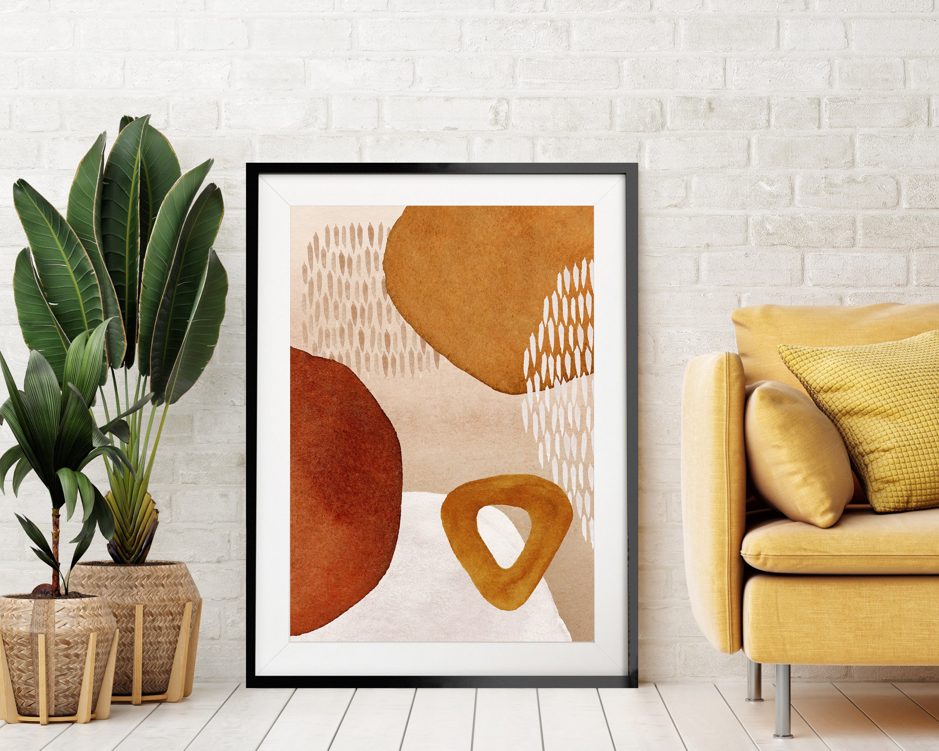 Burnt Orange Abstract Art Print Copper Geometric Print Boho - Etsy