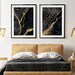 Black and Gold Abstract Art Print Set, Marble Wall Art Print Set of 2 ...