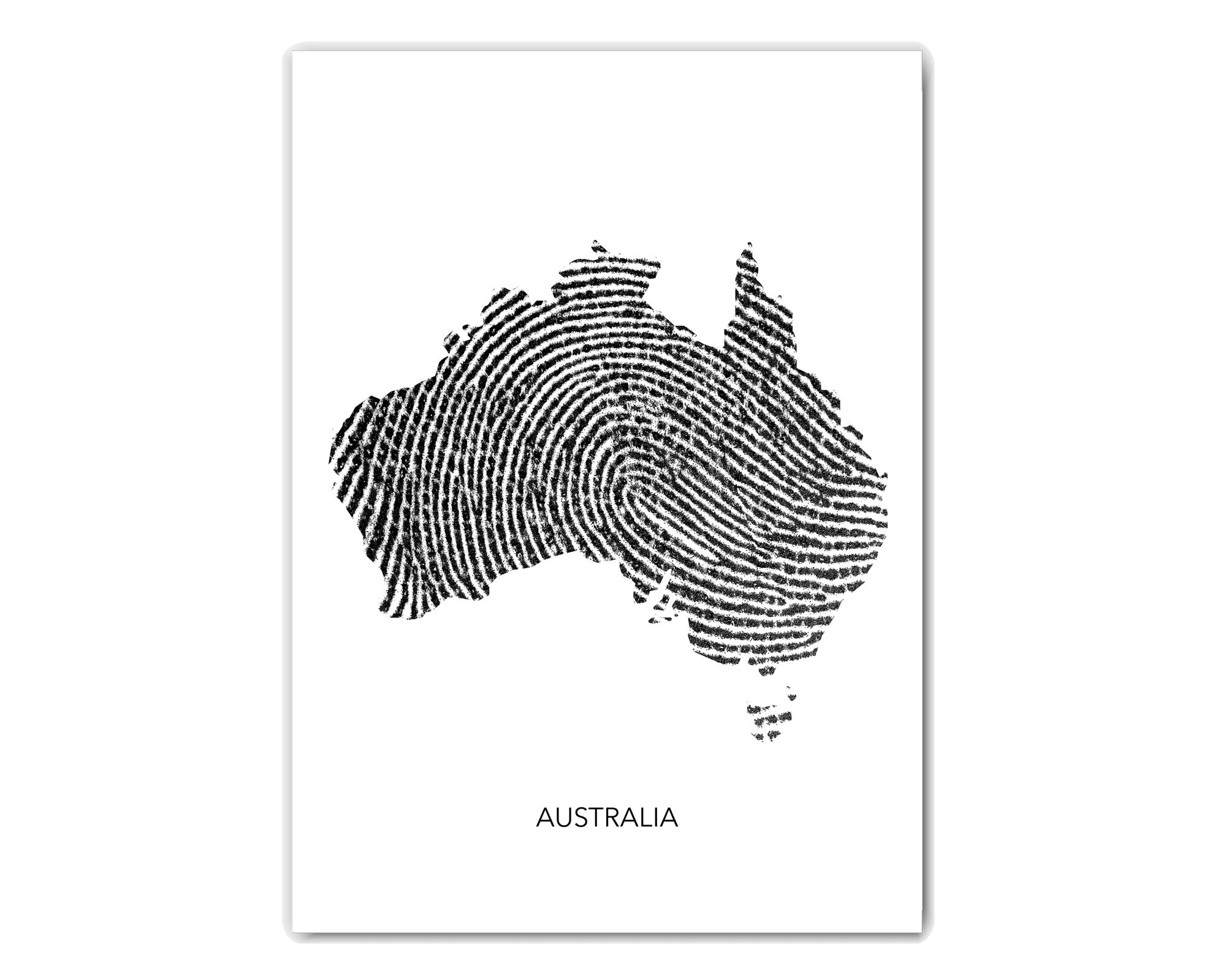 Australia Map Fingerprint Art Print Poster, Australia Country Print ...