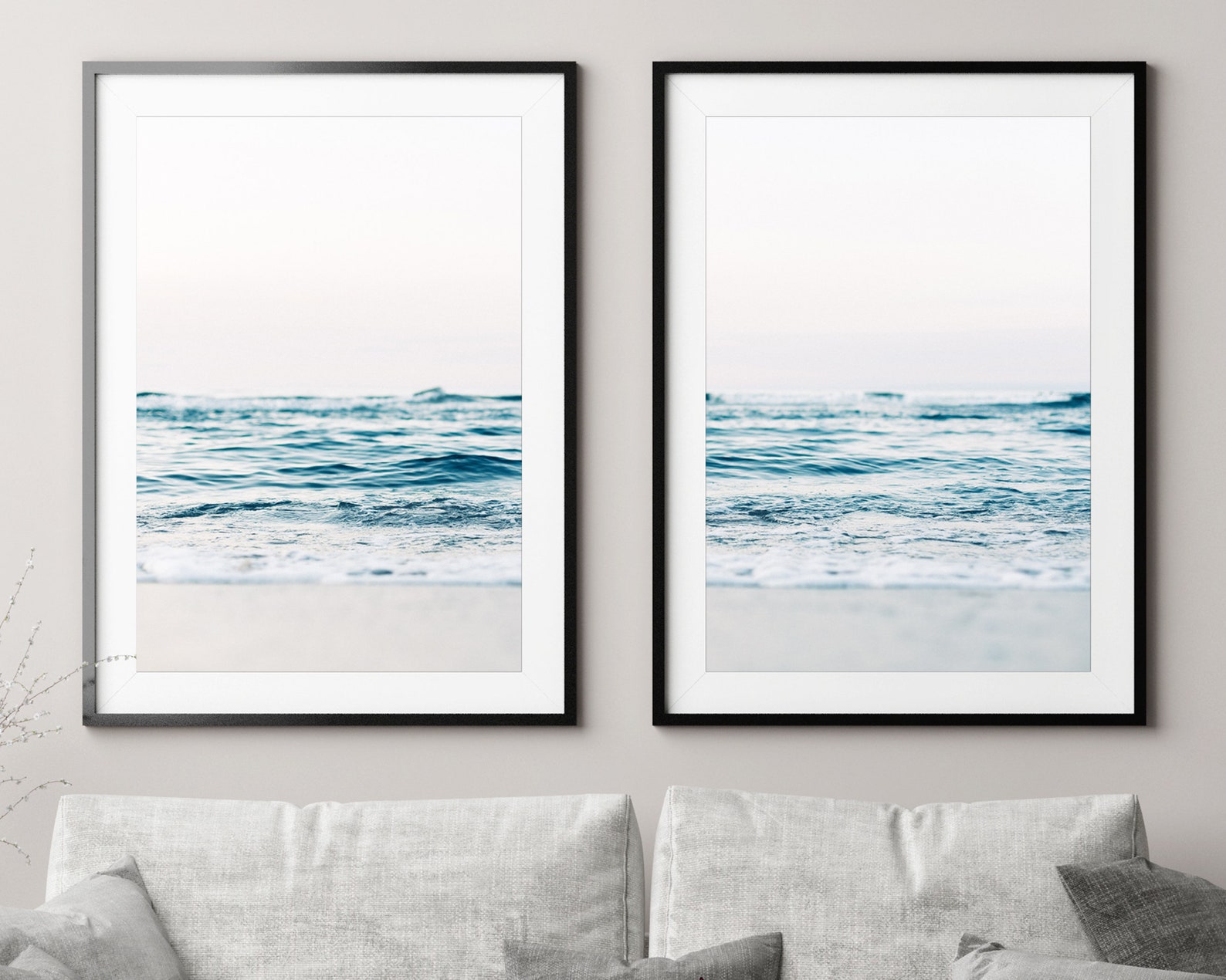 Set of 2 Minimalist Beach Art Prints Ocean Art Print Set - Etsy