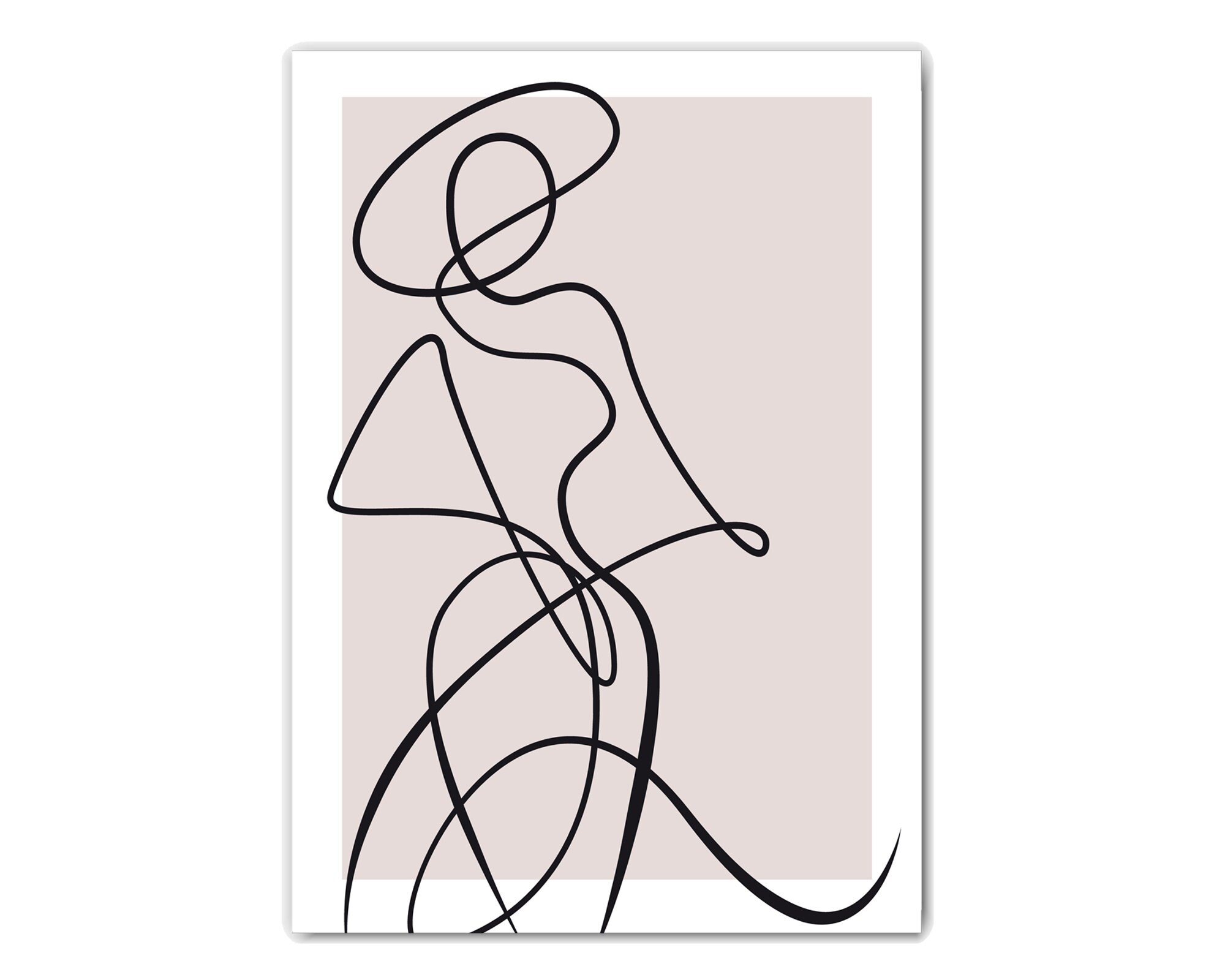 Pink Line Art Print Set of 3 Dusky Pink Wall Art Abstract - Etsy Australia