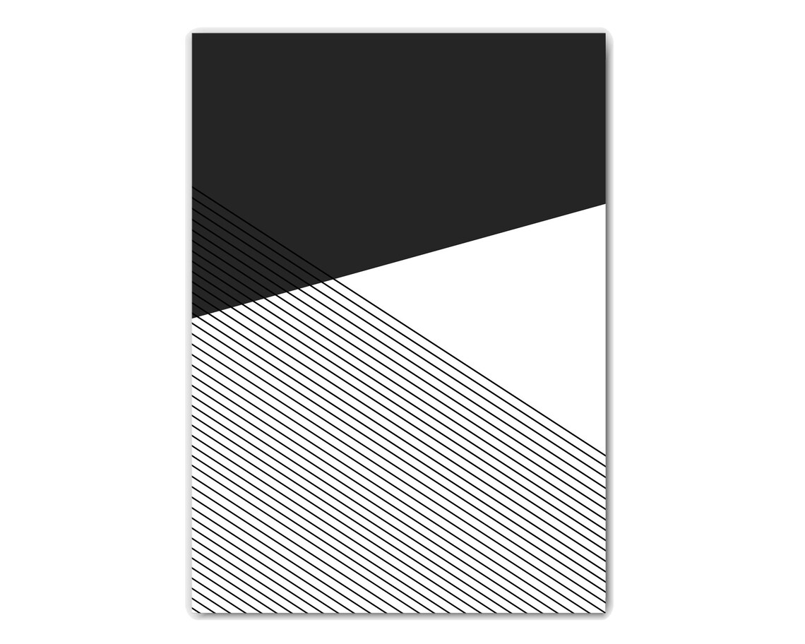 Minimalist Geometric Set of 2 Art Prints Black and White Wall - Etsy