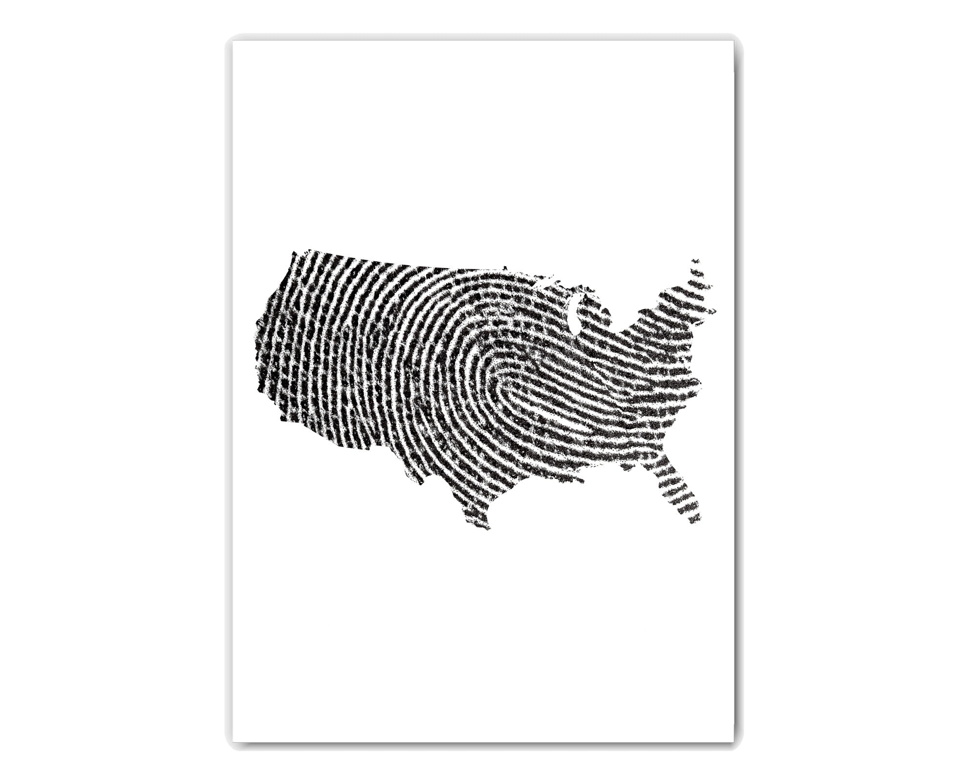 USA Map Fingerprint Art Print Poster USA Country Print | Etsy