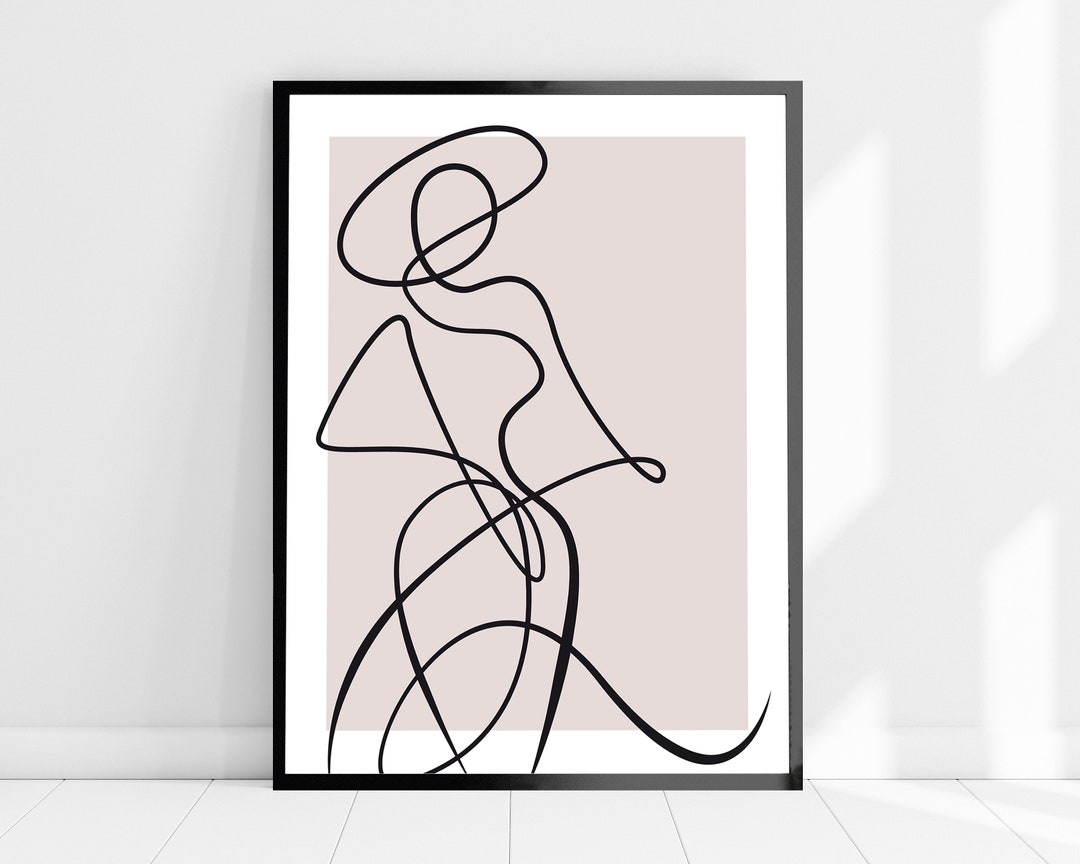 Abstract Woman's Body Line Art Print, Fashion Figure Line Art ...