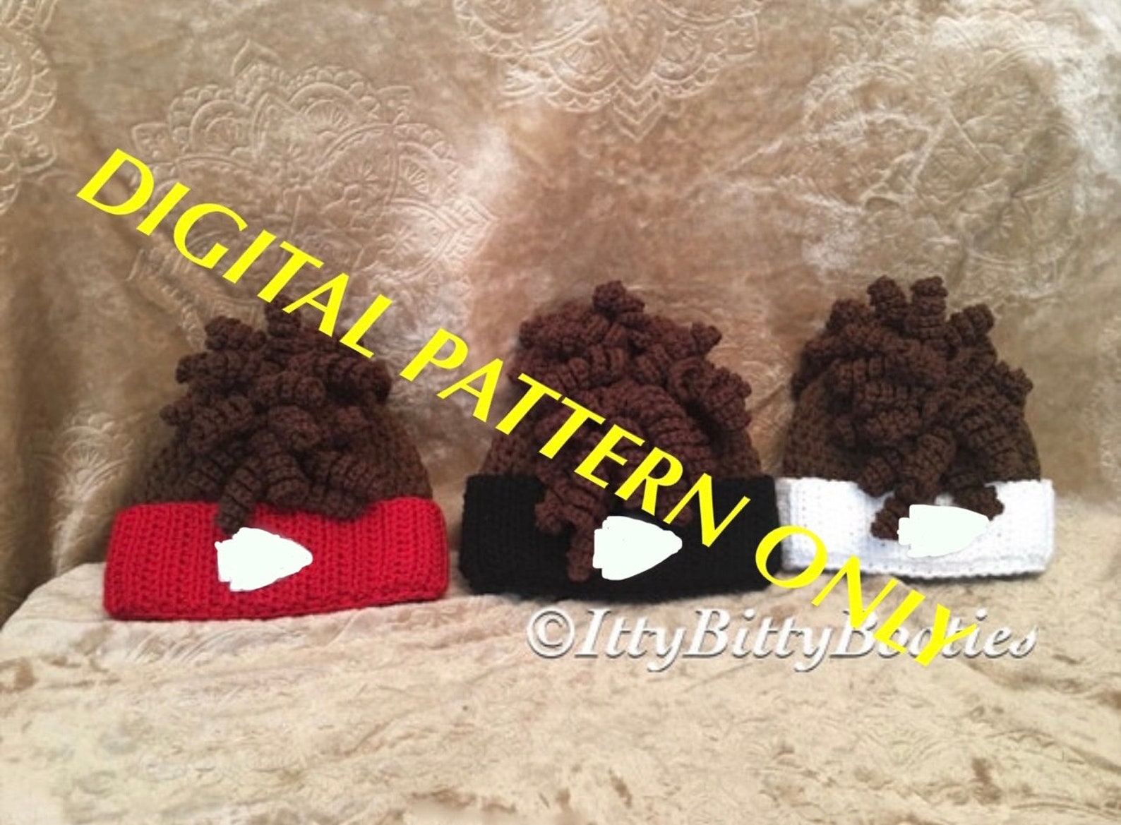 Football Inspired Hats/crochet Hats/mahomes Mohawk/ Kansas City ...