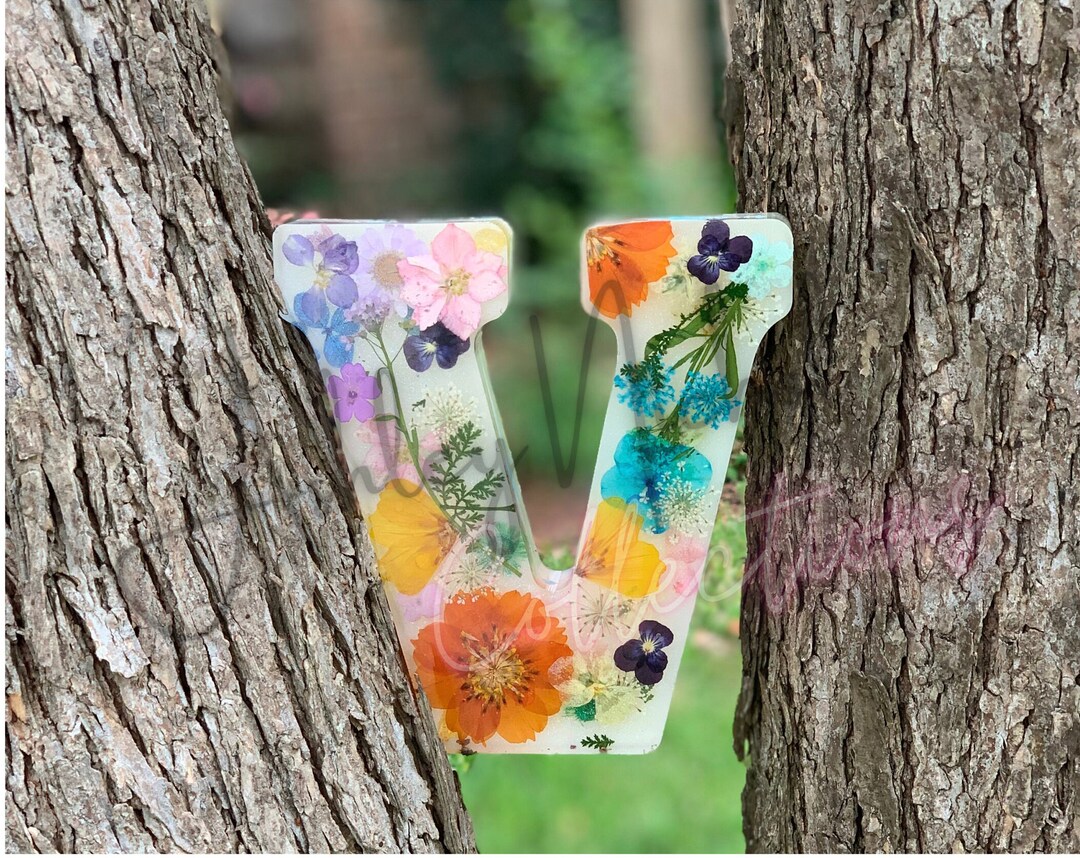 6in 3D Floral Resin Letter - Etsy