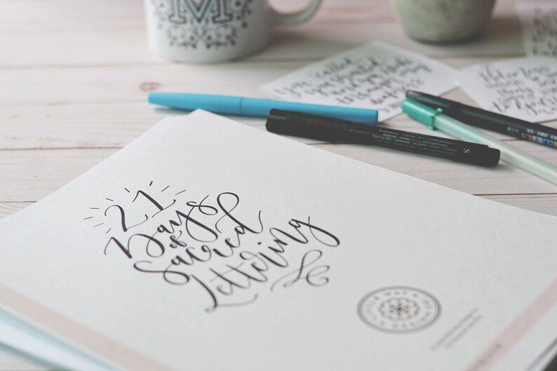 Catholic Lettering Workbook Lettering Worksheets 21 Days - Etsy