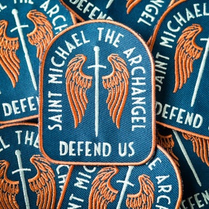 St. Michael Embroidered Patch - Etsy
