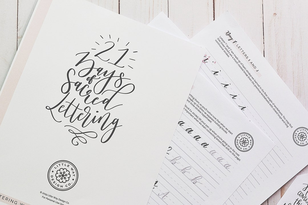 Catholic Lettering Workbook - Lettering Worksheets - 21 Days of Sacred ...