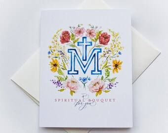 A2 Set of 5 or 10 Spiritual Bouquet Card Floral Praying for You Cards ...