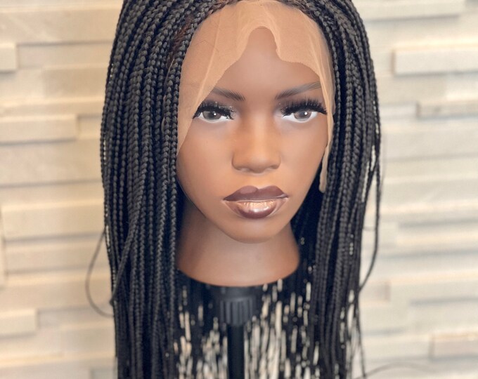 Micro Braid 24 Inch 13x4 Closure Frontal Box Braid Lace Wig - Etsy