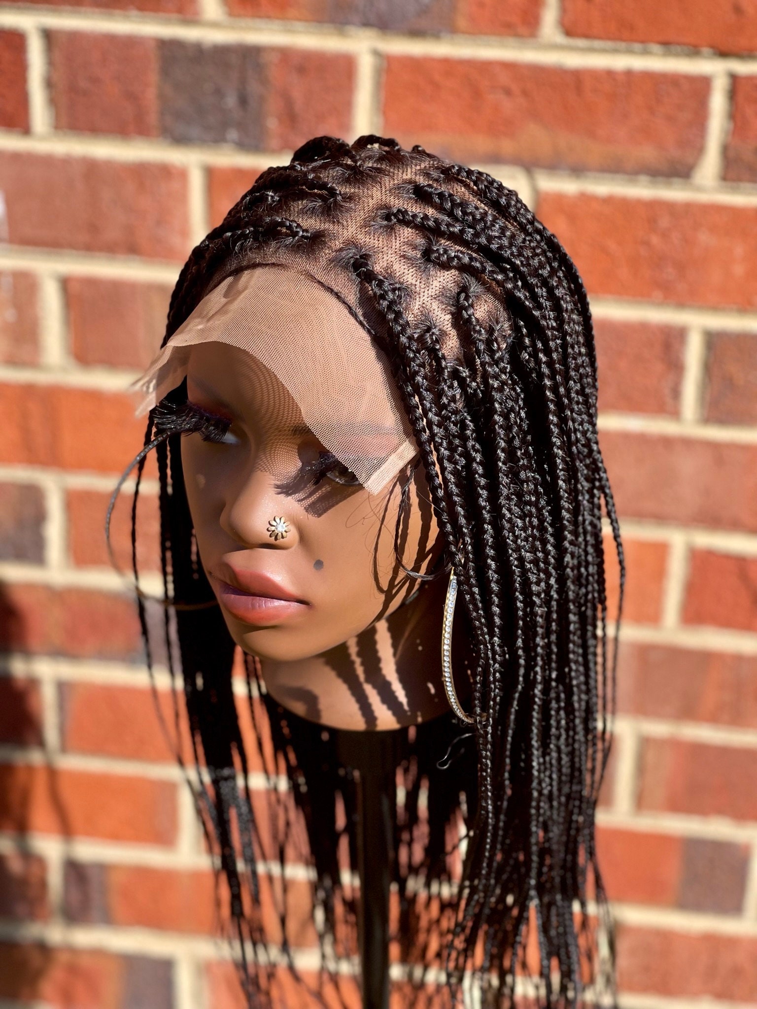 7x7 Lace Closure Knotless Box Braid Micro Small 24” Braid Wig - Etsy