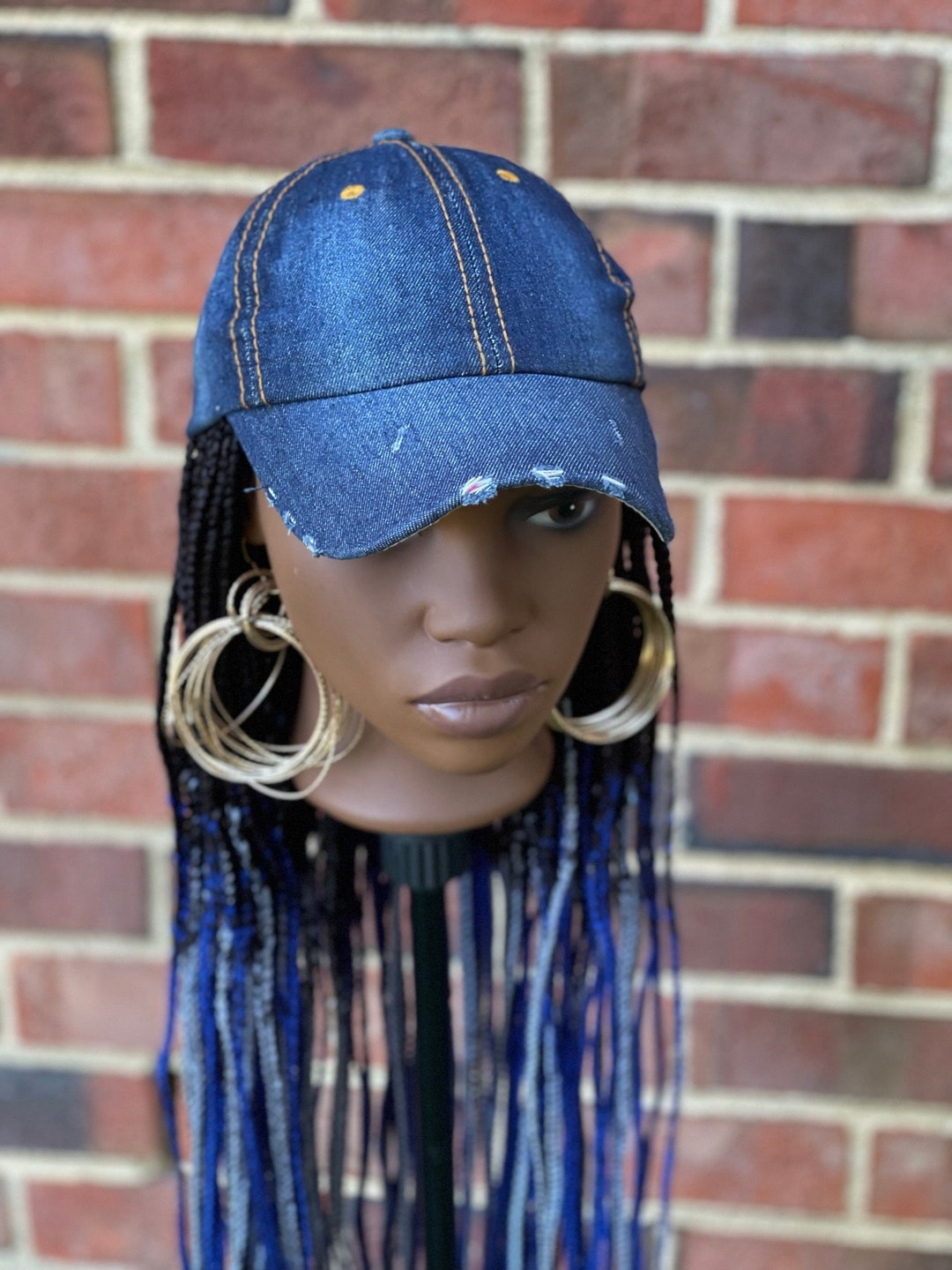 Jean Cap Box Braid Baseball Cap Braided Long Ombré Wig - Etsy