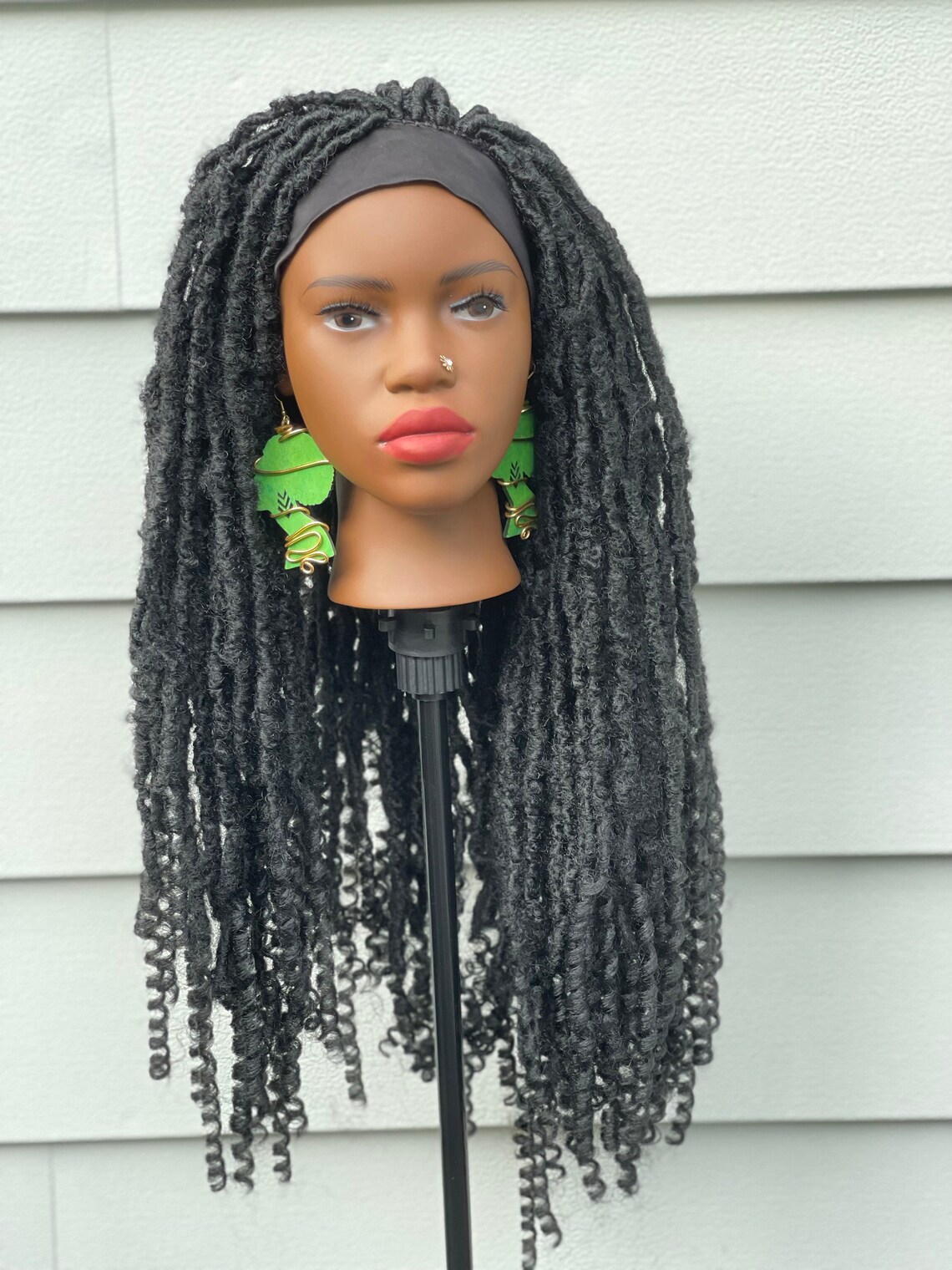 Long goddess loc headband wig | Etsy